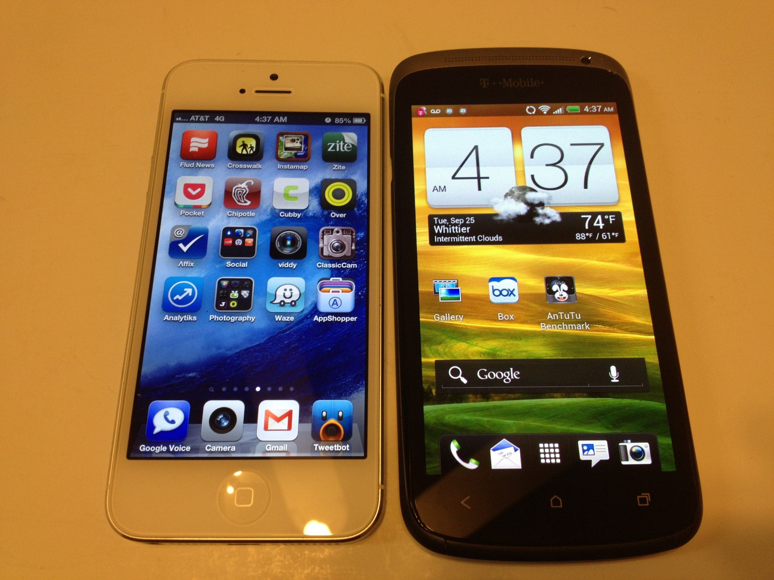 iPhone 5 vs. HTC One S Review #Attmobilereview @TMobile #4GLife