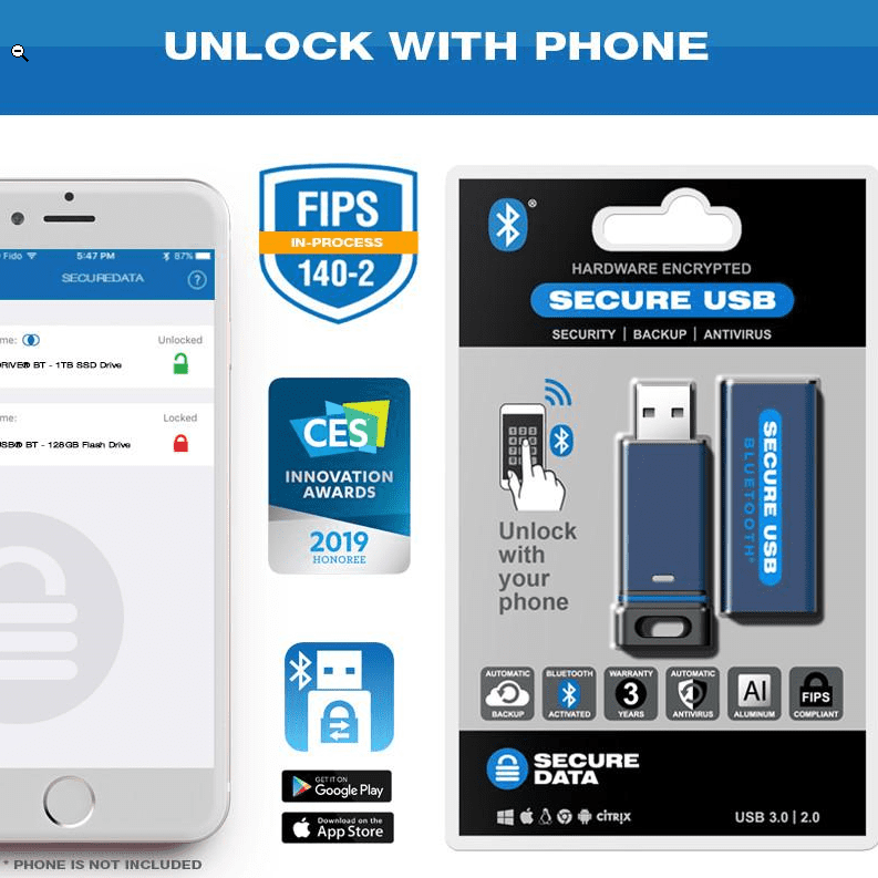 SecureUSB® BT Hardware Encrypted USB Flash Drive Review