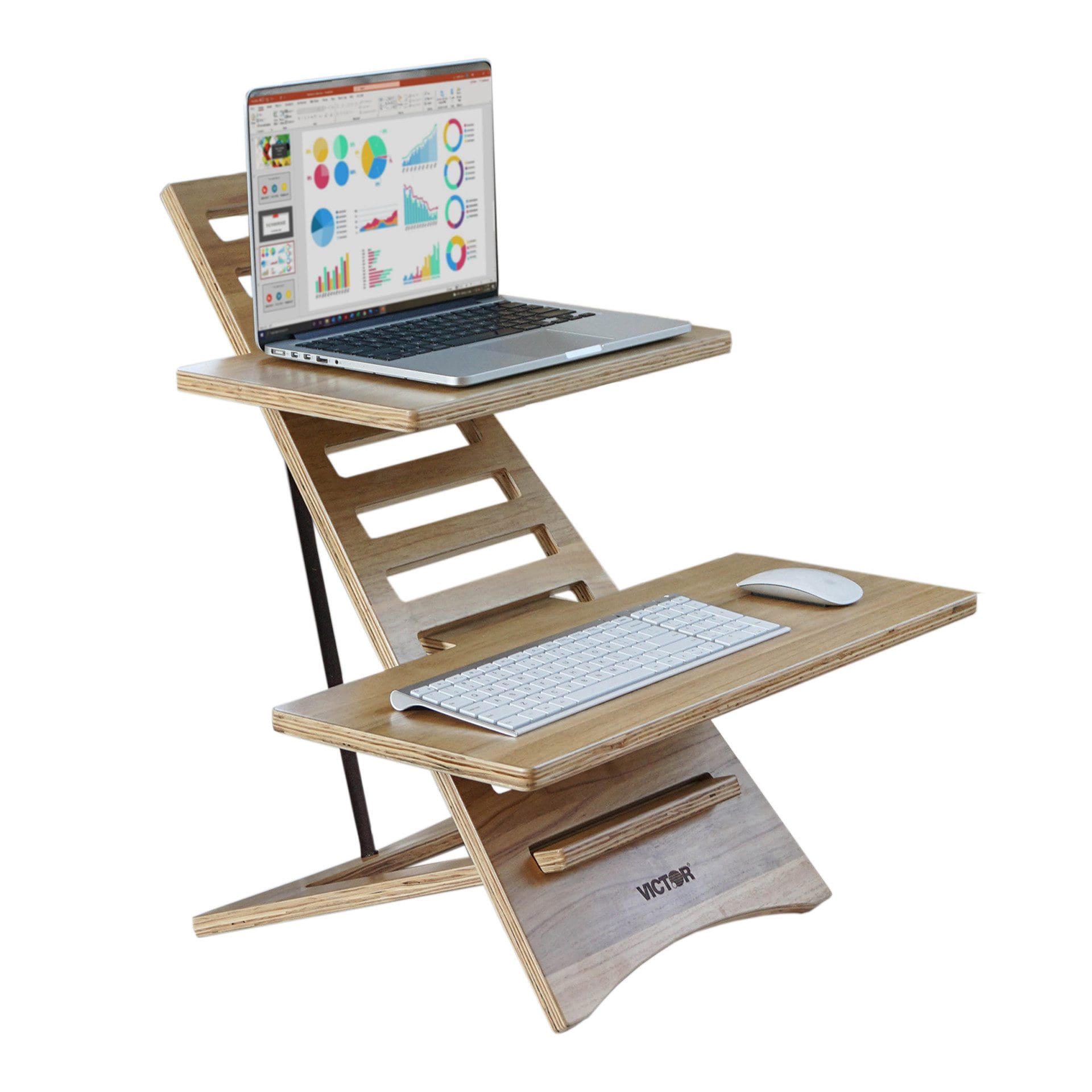 Victor Technology High Rise™ Acacia Wood Laptop Standing Desk with Two ...